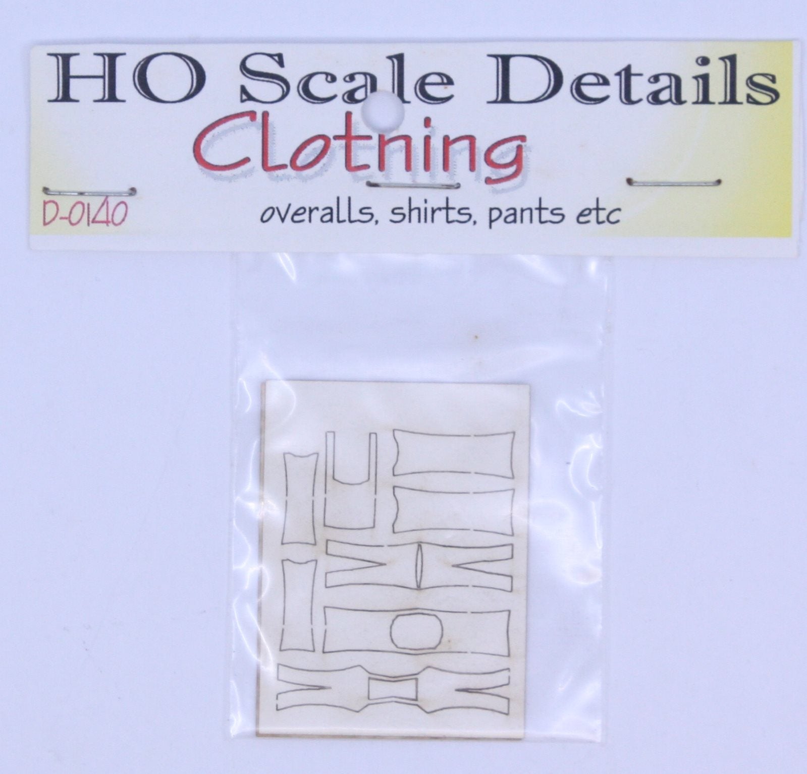 Model Tech Studios D-0140 Clothing-Overalls, Shirts, Pants Ect. – Trainz