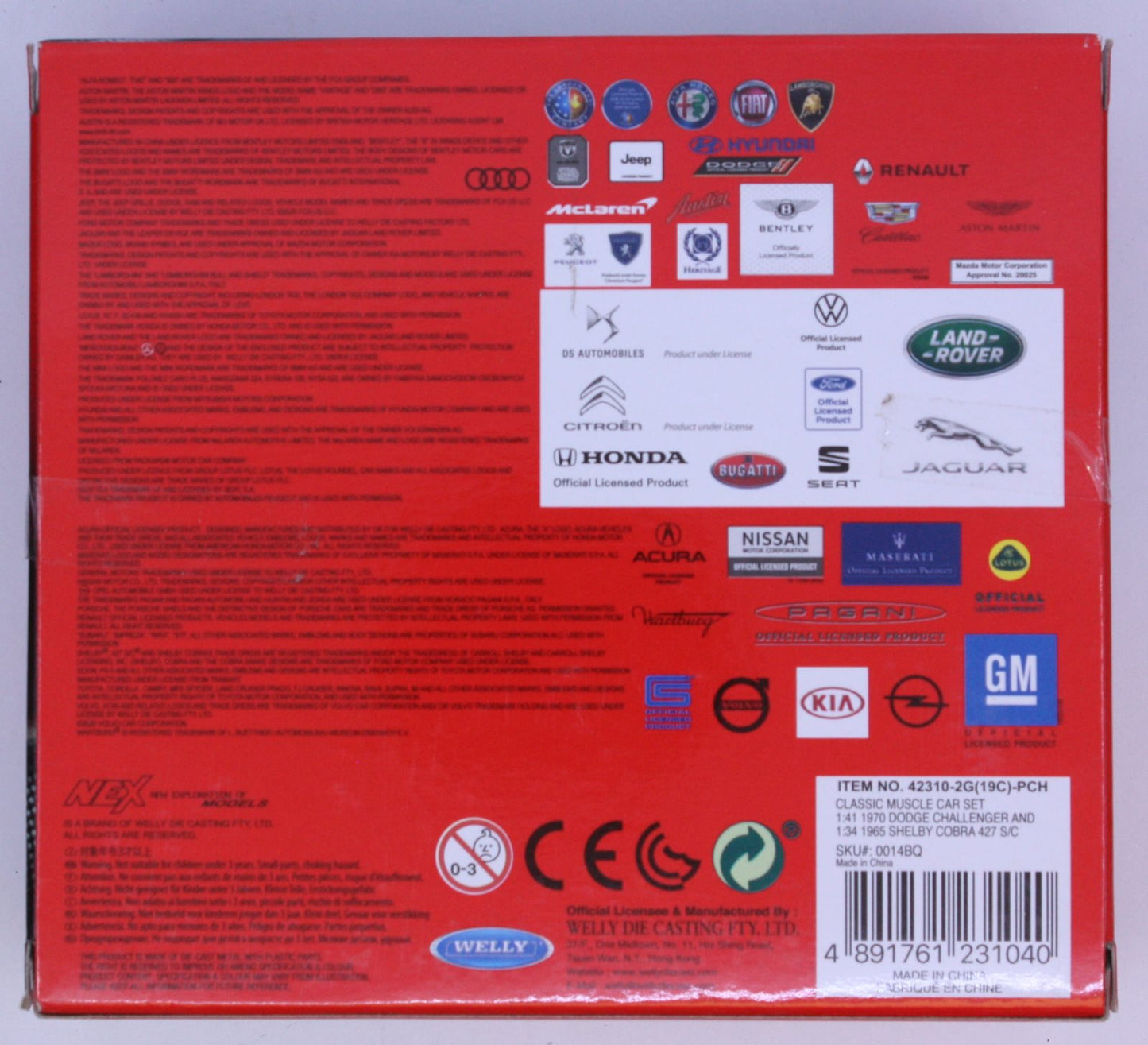 Welly Diecast 0014BQ Twin Packs 1965 Shelby Cobra 427 and 1970 Dodge C ...