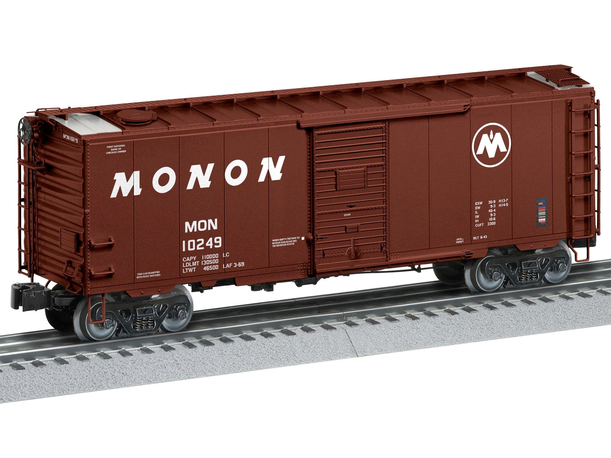 Lionel 2126091 O Monon Roof-Hatch Boxcar #10249 – Trainz