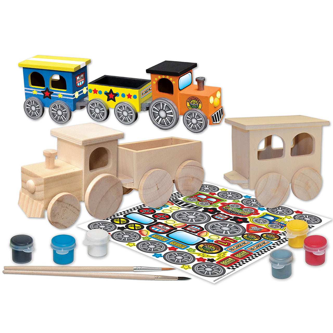 Masterpieces 214174 Paint Your Own Toy Train Wood Paint Kit – Trainz