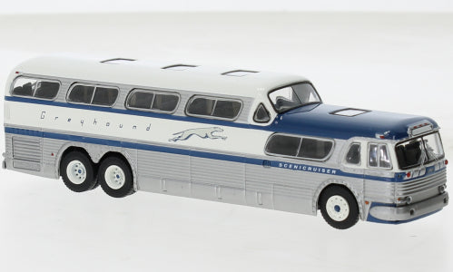 Brekina Automodelle 61300 HO Greyhound - GMC PD-4501 Silver/Blue Assem ...