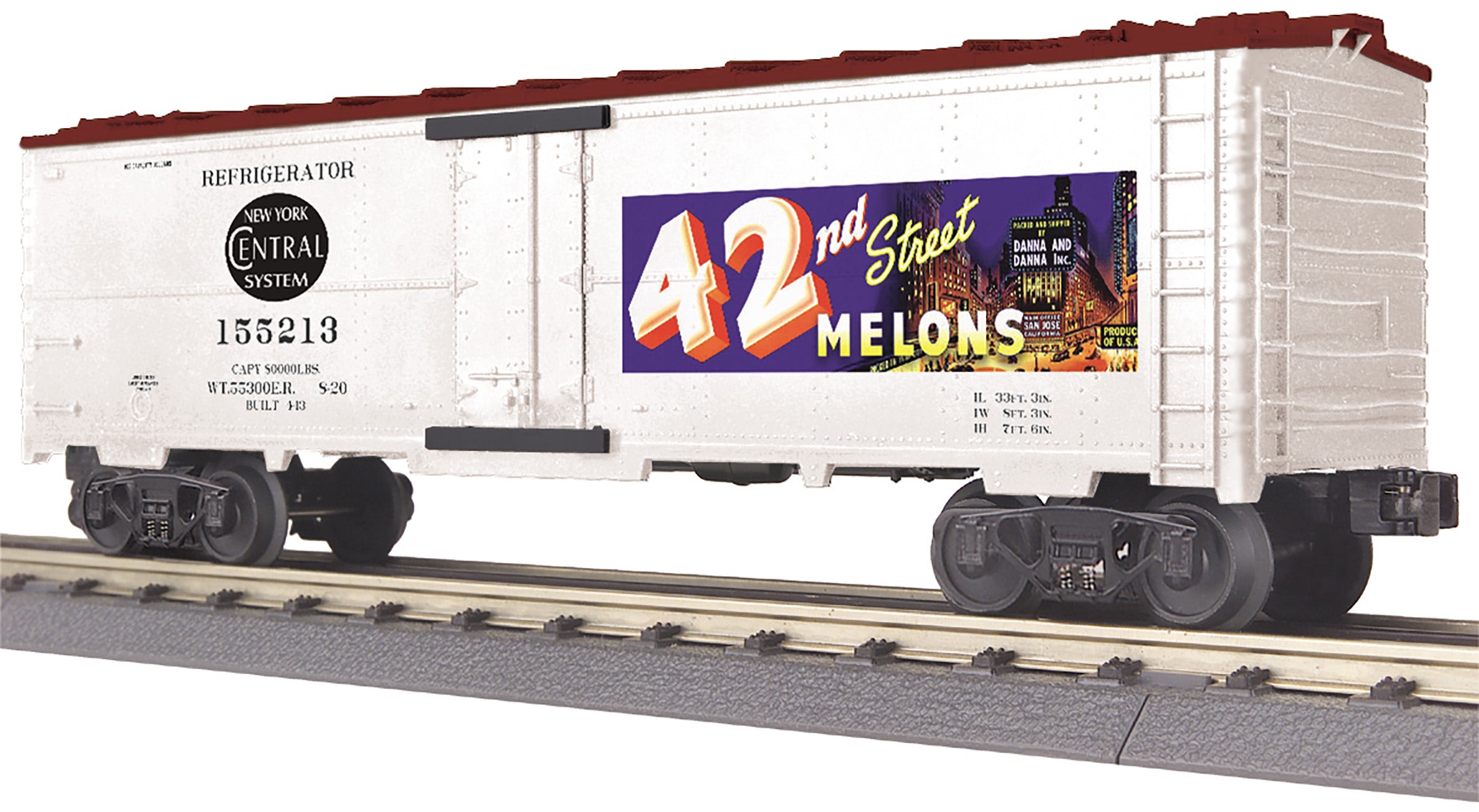 MTH 30-78226 O 42nd Street Melons RailKing Modern Reefer Car #155213 ...