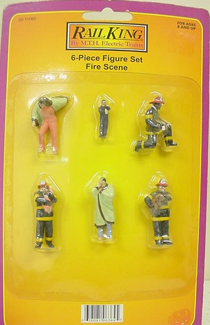 MTH 30-11060 O RailKing Fire Scene Fireman/ Fire Scene Figures (Set of ...