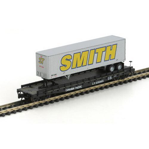 Athearn 17321 N Canadian Pacific Rail 53' Flatcar #505965 w/ 40' Smith ...