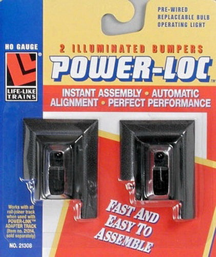 Life Like 21308 HO Power-Loc Illuminated Bumpers (Pack of 2) – Trainz