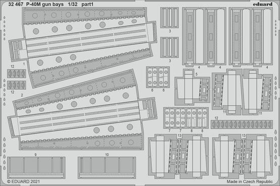 Eduard 32467 1:32 P-40M Gun Bays for Trumpeter Aircraft Photo-Etched K ...