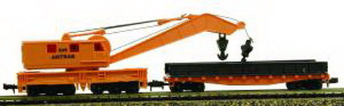 Model Power 3163 N Scale Amtrak Railroad Work Car and Crane – Trainz