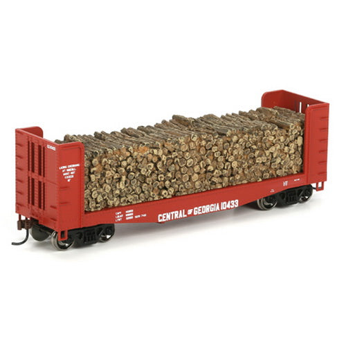Athearn 81479 HO Central Of Georgia 40' Pulpwood Flat w/Load #10433 ...