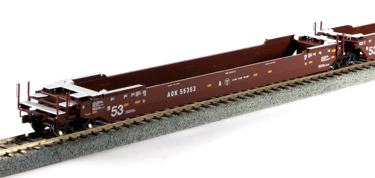 Kato 30-9035 HO Maxi-IV 53'Stack Car 3pk AOK #55353 – Trainz