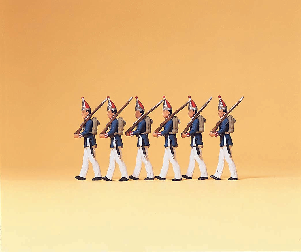 Preiser 12189 HO 1800''''''''s Guards Marching Figures (Set of 6) – Trainz