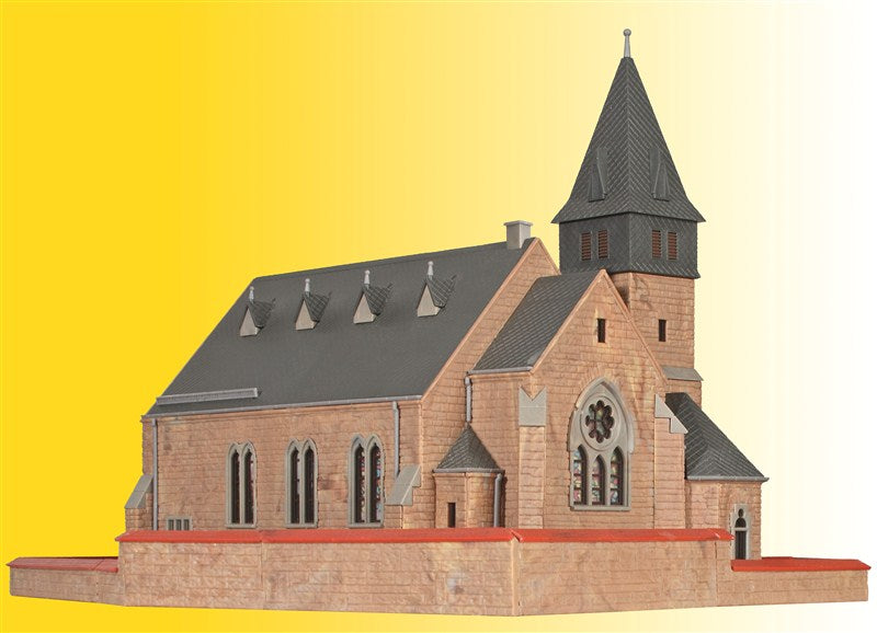 Kibri 39766 HO Church With Wall From The Westerwald – Trainz