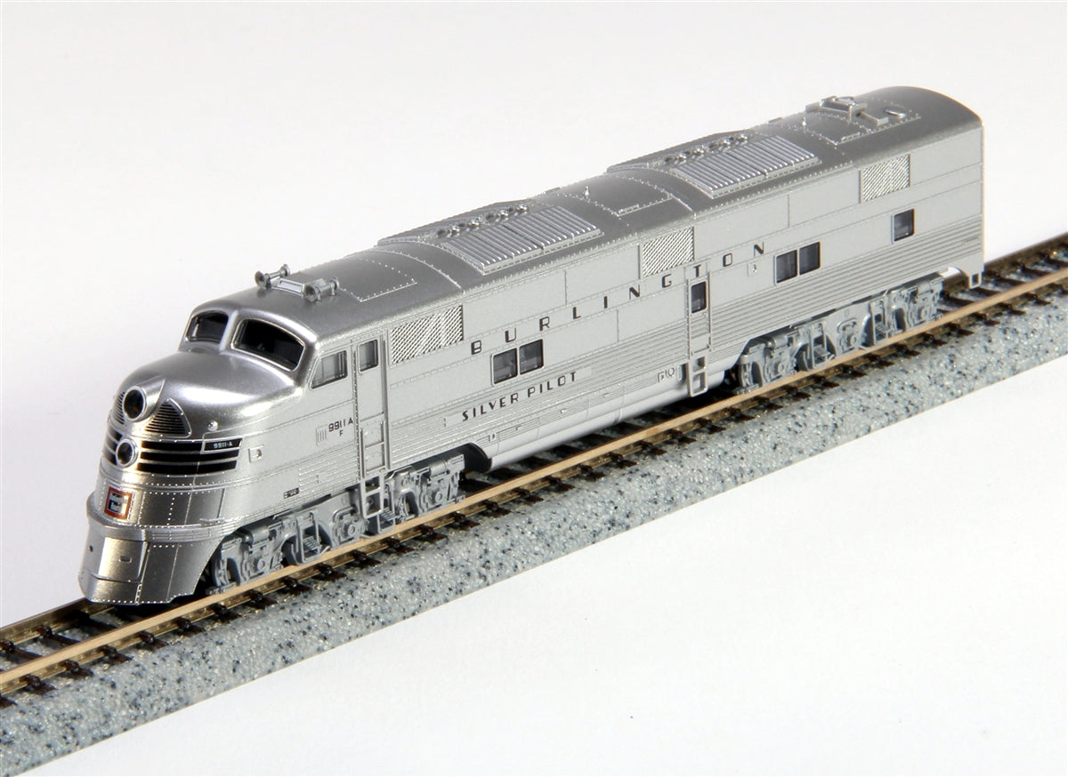 Kato 176-5402 N Scale CB&Q "Silver Pilot" E5A Diesel Locomotive #9911A – Trainz