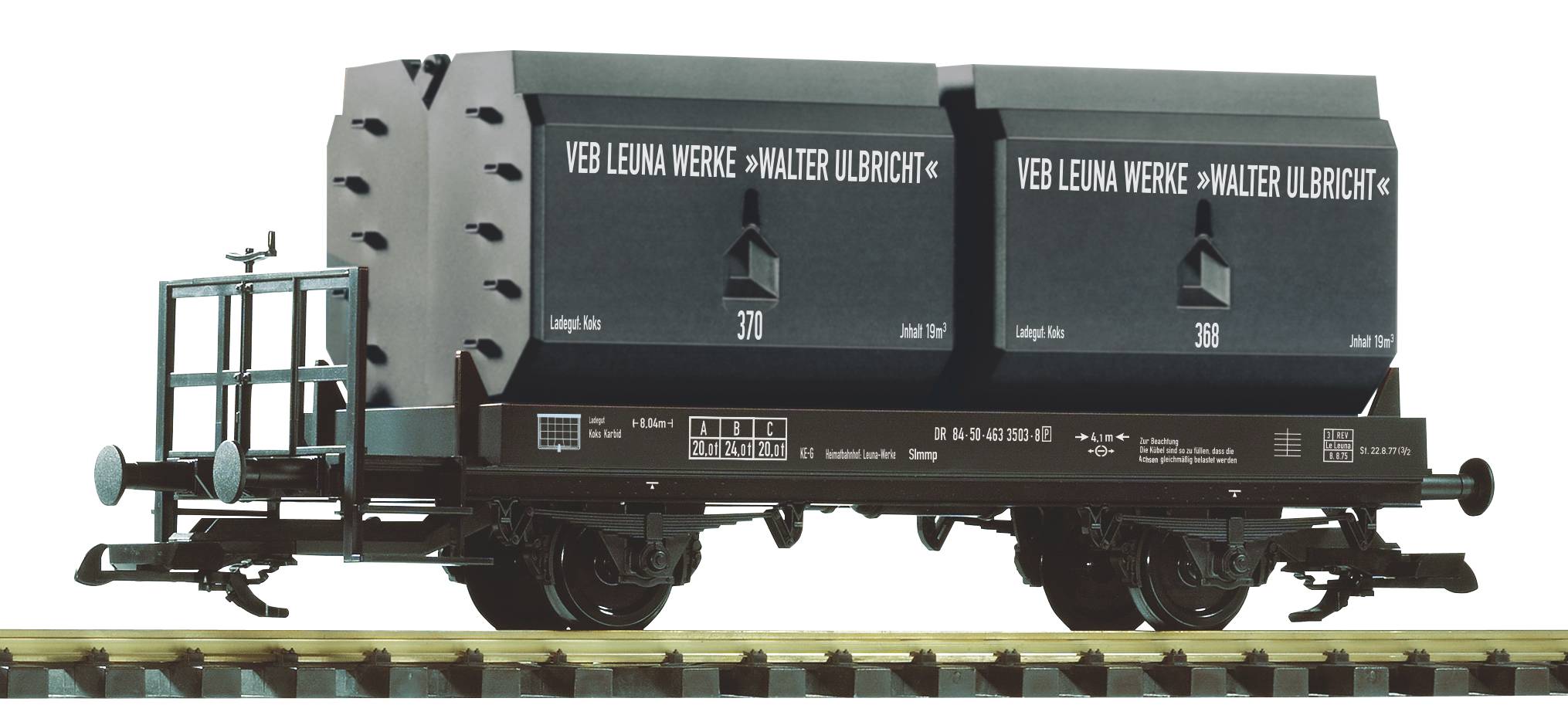 Piko 37773 G German National Railway IV Coal Container Car with Brake ...