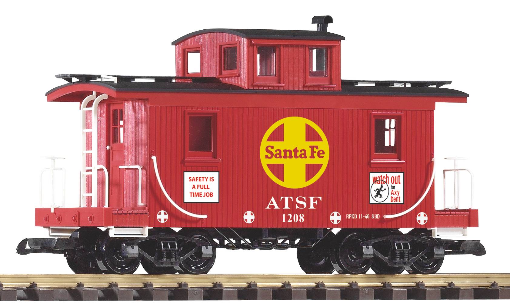 Piko 38945 G Santa Fe Wood Caboose #1208 – Trainz