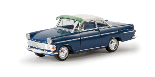 Brekina Automodelle 20128 1:87 Opel Rekord PII Sedan (Blue, White) – Trainz