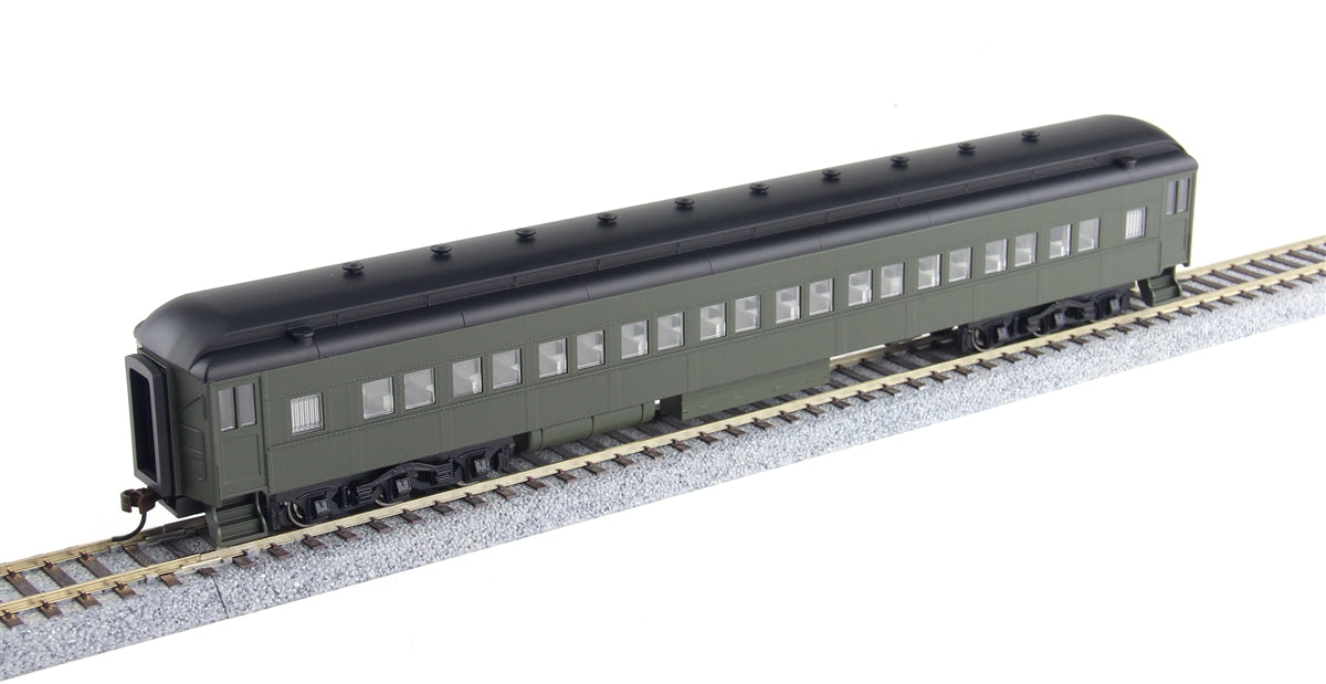 Bachmann 13708 HO Unlettered Pullman Green 72' Coach Car – Trainz