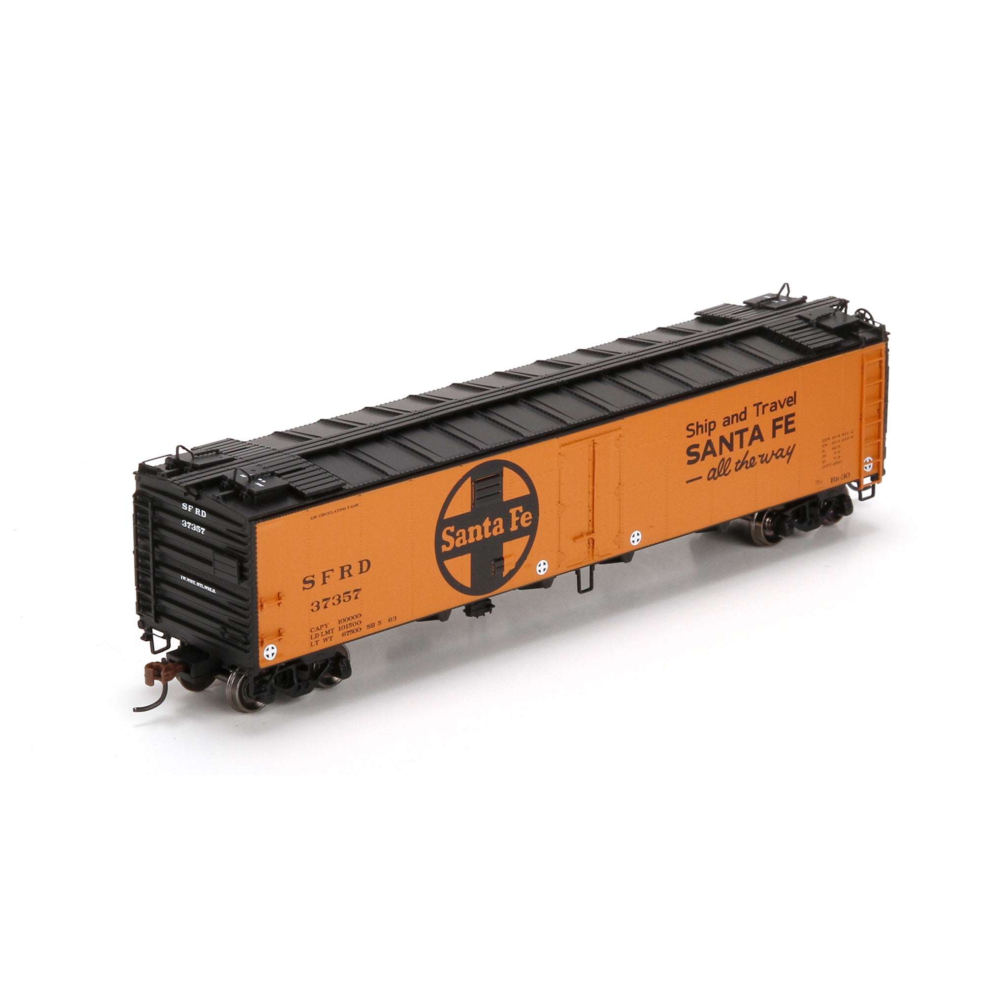Athearn 94678 HO Santa Fe 50' Ice Reefer #37357 – Trainz