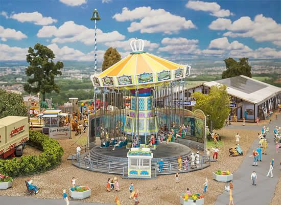 Faller 140344 HO Scale Carousel Super Wave Swinger Building Kit – Trainz