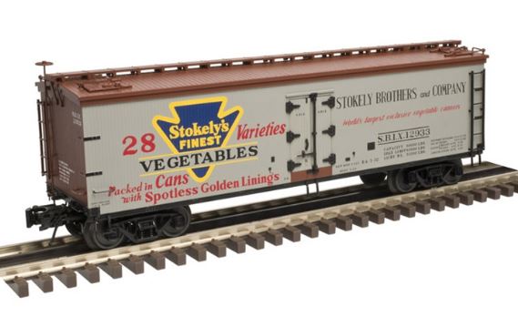 Atlas 3002552 O Stokely's Vegetables 40' Wood Reefer Car - 2-Rail – Trainz