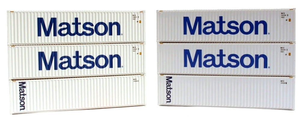 JTC Model Trains 405195 N Matson 40' High Cube Containers (Set of 6) – Trainz
