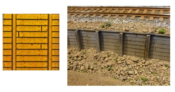 Chooch 8610 .10' Timber Retaining Wall – Trainz