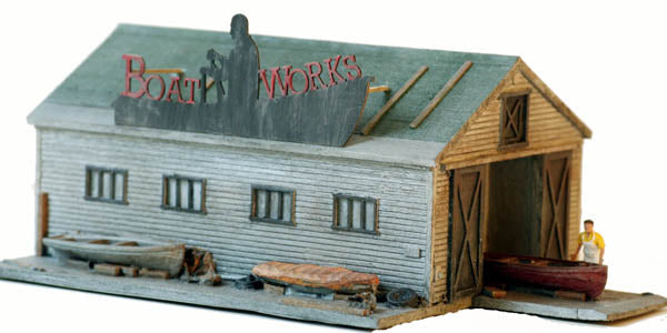 Model Tech Studios 1300P HO Built Up Structure Boat Builders Workshop ...