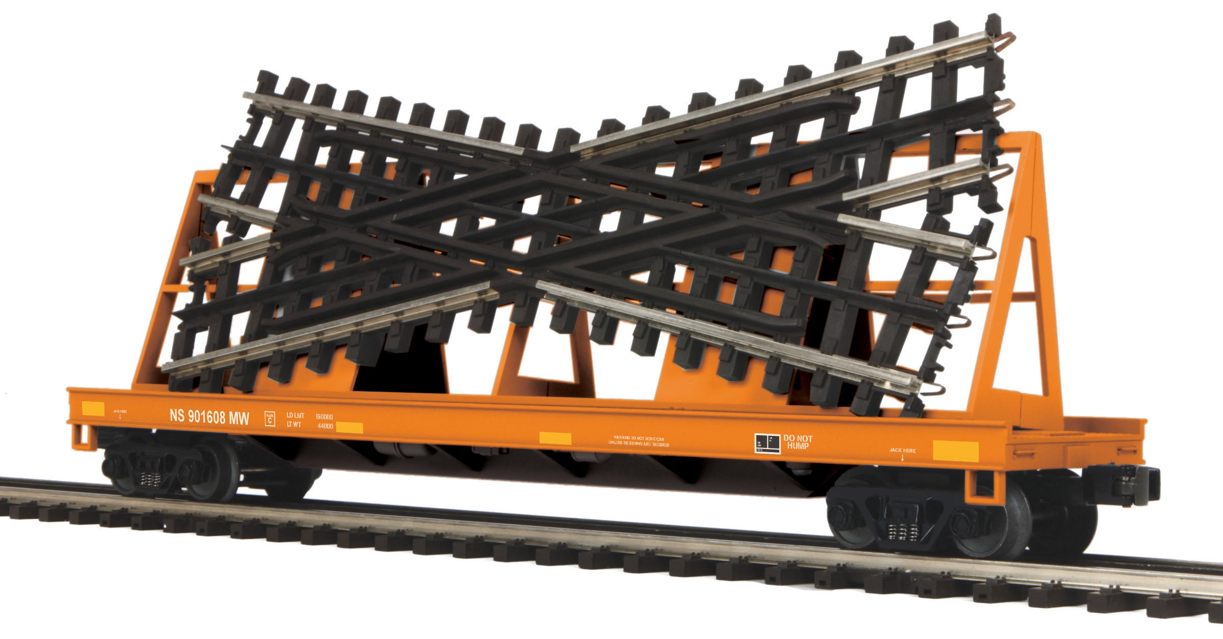 MTH 20-95233 O Norfolk Southern 60' Flat Car with ScaleTrax Crossover ...