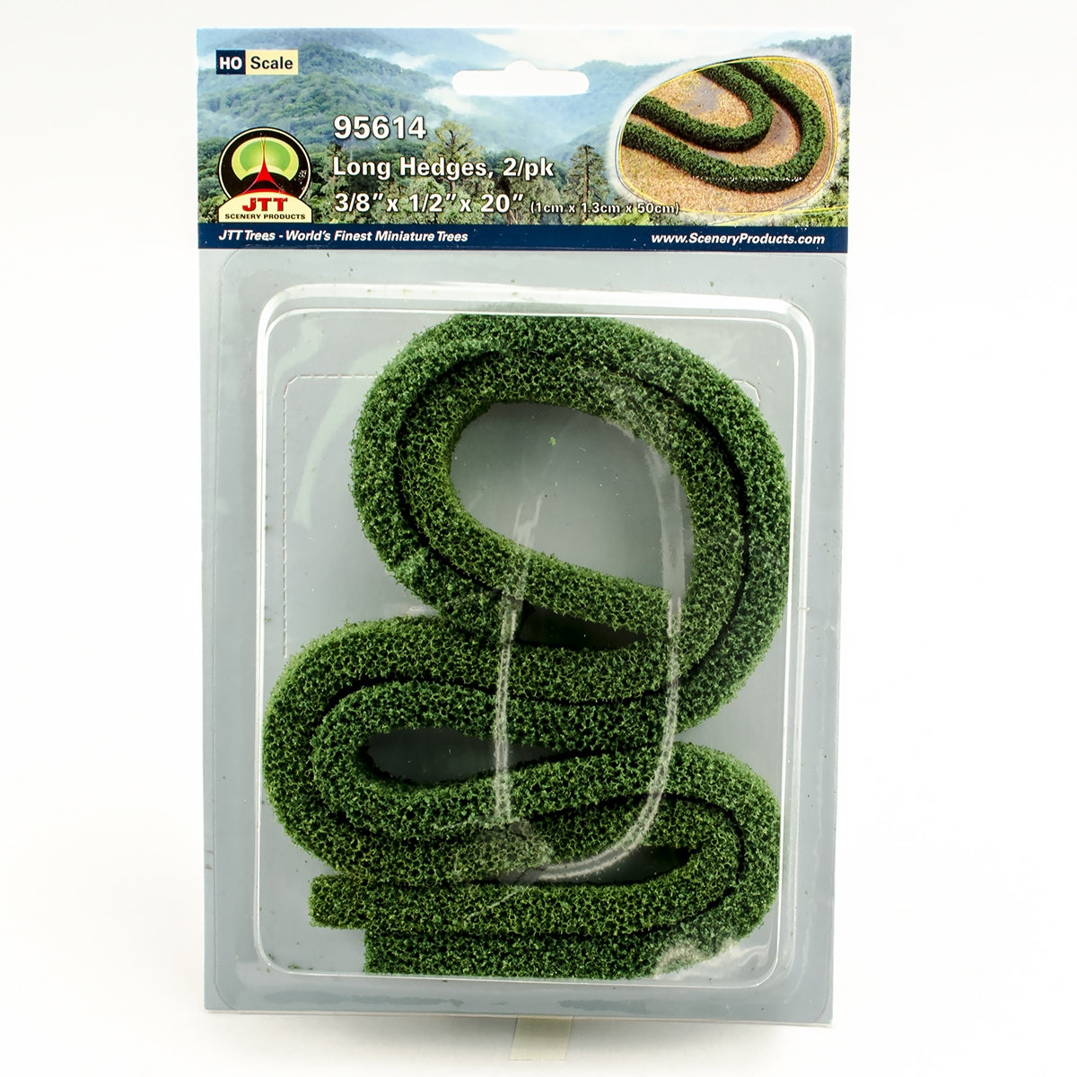 JTT Scenery Products 95614 HO 3/8"x 1/2" x 20" Long Hedges (Pack of 2 ...