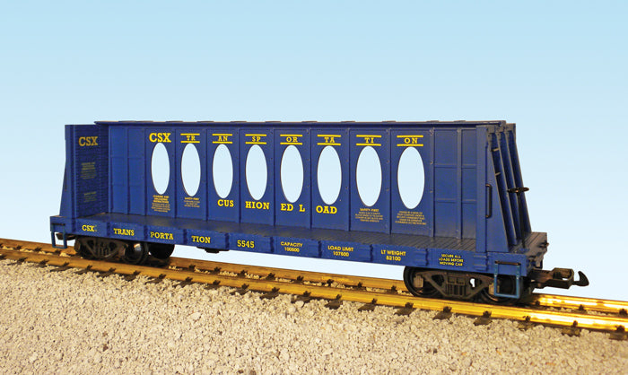 USA Trains R17410 G Scale CSX Centerbeam Flatcar Blue – Trainz