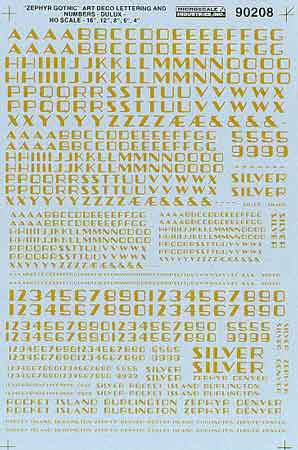 Microscale 70206 N Dulux Zephyr Gothic Alphabets & Numbers Decal Sheet ...