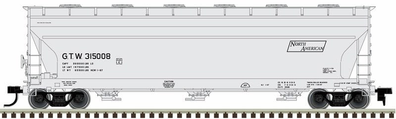Atlas 20004797 HO Grand Trunk Western 4650 Covered Hopper #315008 – Trainz