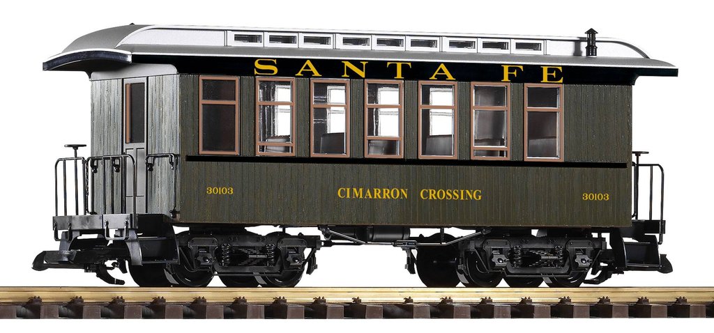 Piko 38611 G Santa Fe Wood Coach Green #30103 – Trainz