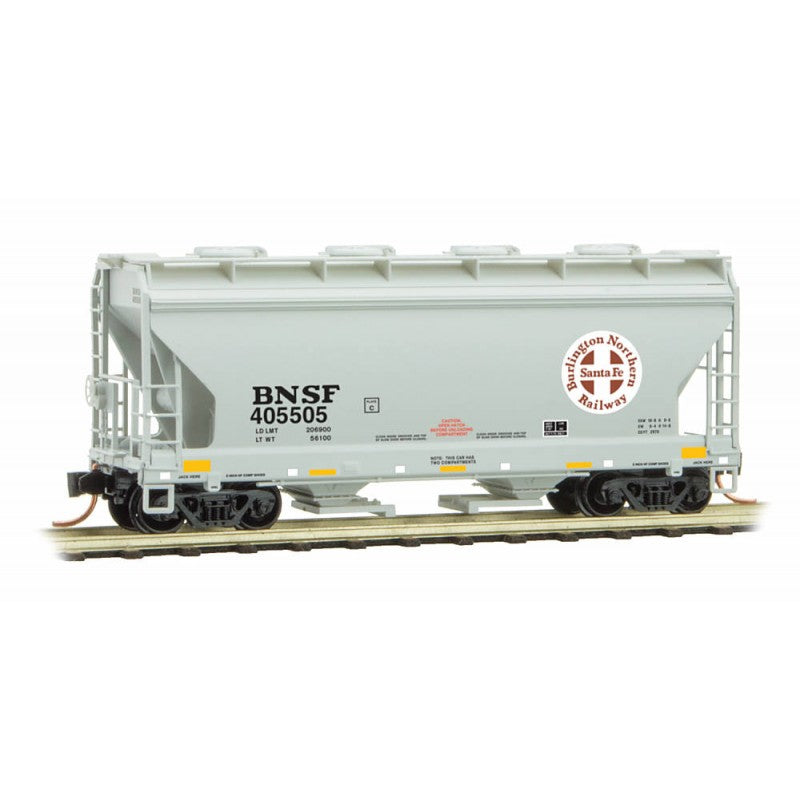 Micro-Trains 09200410 N BNSF 2 Bay ACF Center Flow Covered Hopper #405 ...