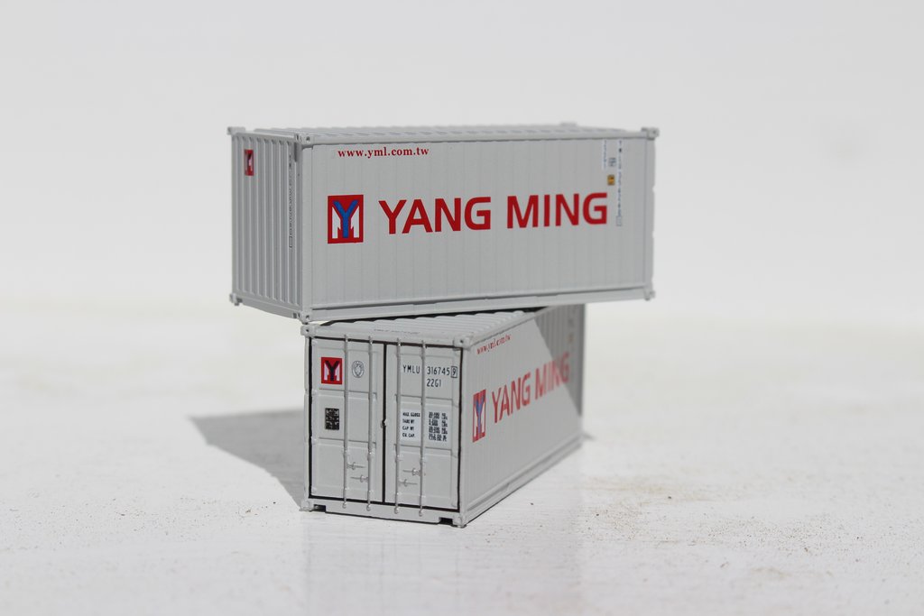 JTC Model Trains 205339 N Yang Ming 20' Standard Height Corrugated Con ...