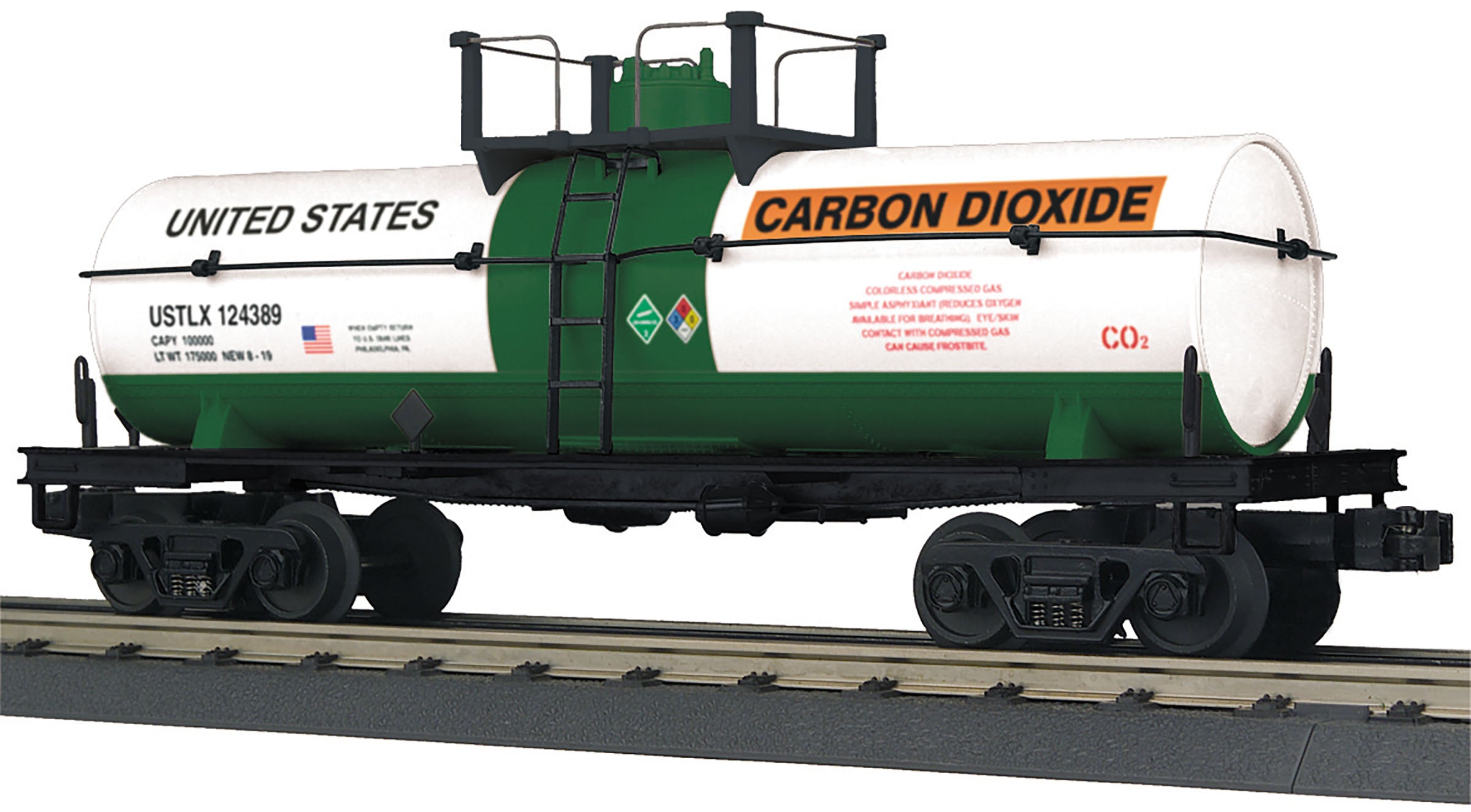 MTH 30-73548 O U.S. Carbon Dioxide Smoking Tank Car #124389 – Trainz