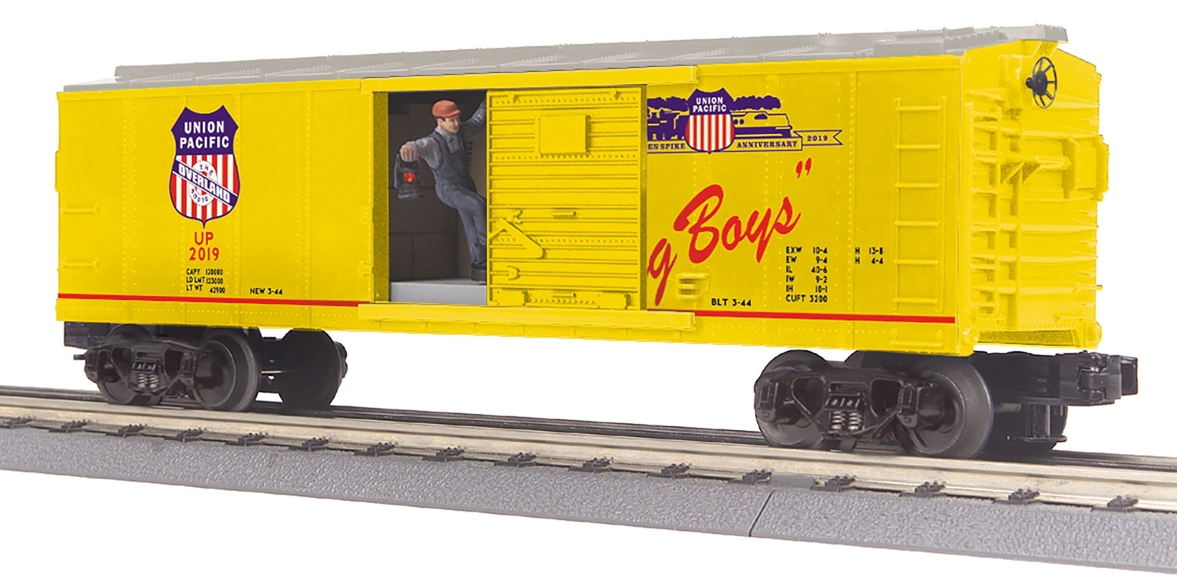 MTH 30-79644 O Union Pacific Operating Box Car with Signal Man #2019 ...