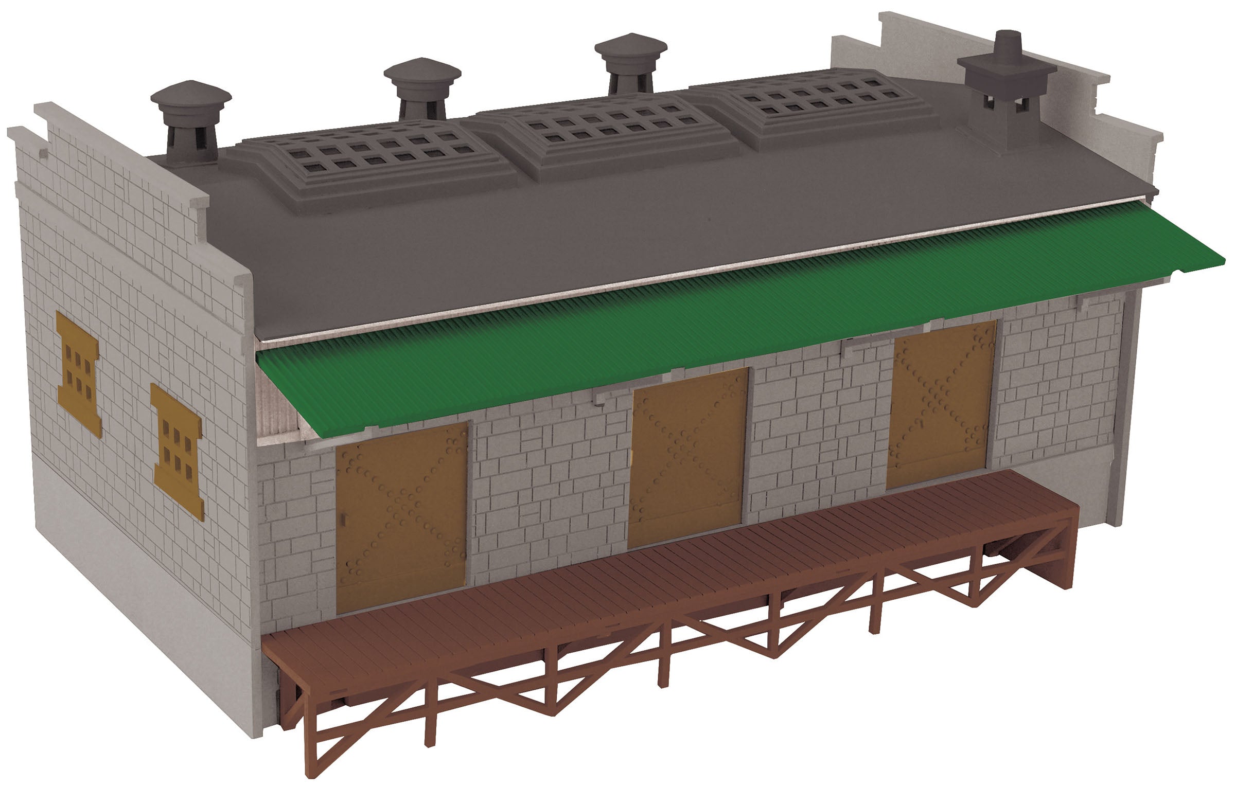 MTH 30-90605 O Gray Stone Freight Transfer Warehouse – Trainz