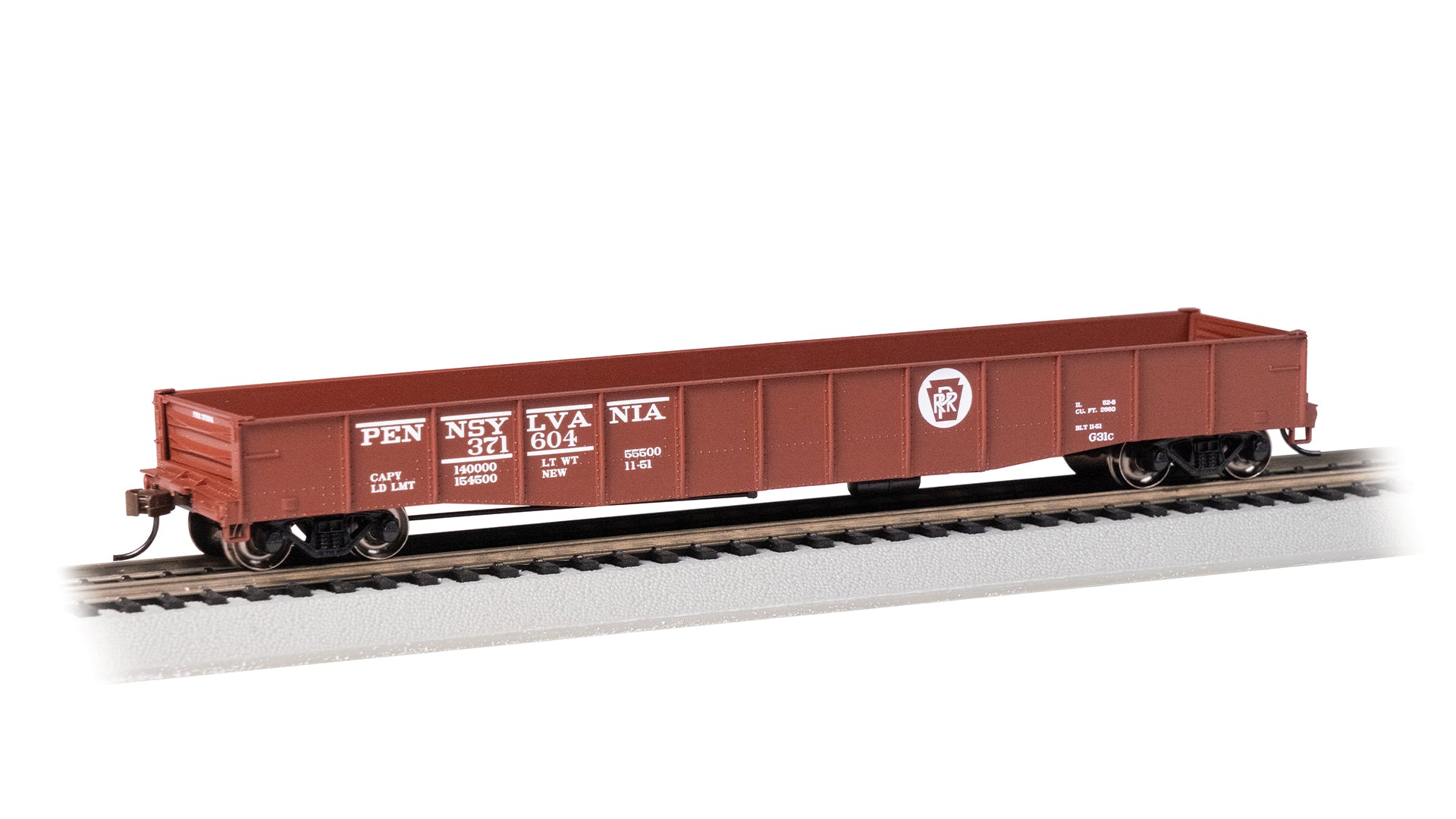 Bachmann 74805 HO Pennsylvania Railroad 50'6" Drop End Gondola #371604 ...