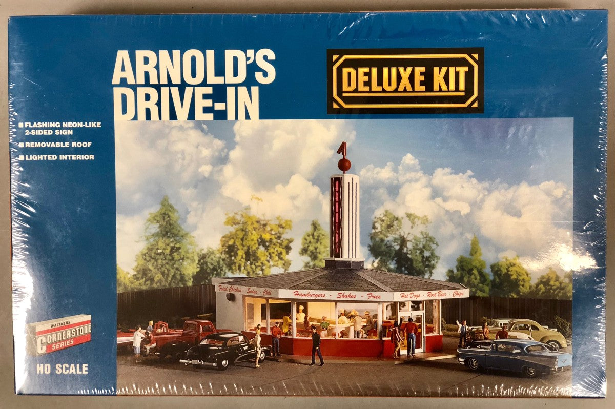 Walthers 933-3708 HO Scale Arnold's Drive-In Deluxe Building Kit – Trainz