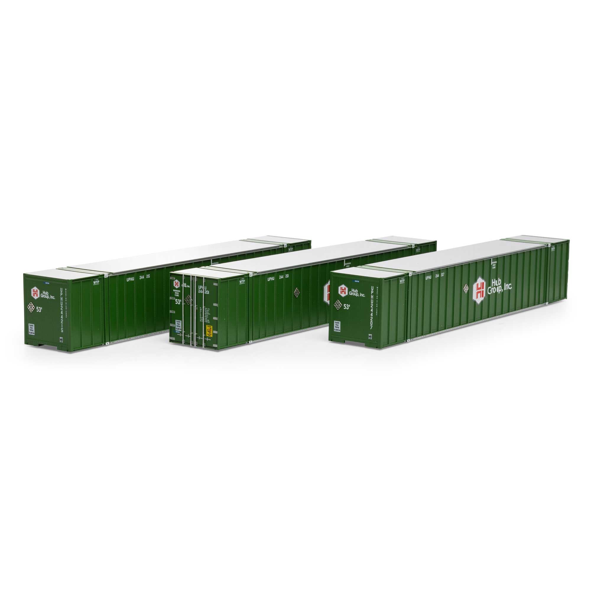 Athearn 40124 HO Hub Group RTR 53' Stoughton Containers #1 (Set of 3 ...