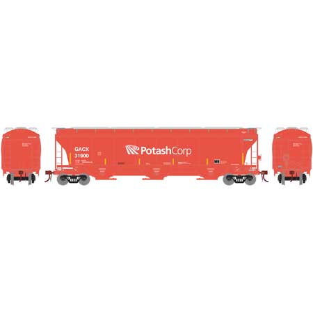 Athearn G89949 HO PotashCorp GACX Trinity 3-Bay Hopper Car #31900 – Trainz