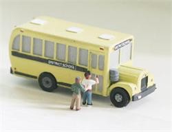 Model Tech Studios JN1095P N Scale 1950's Scool Bus Kit Style #1 – Trainz