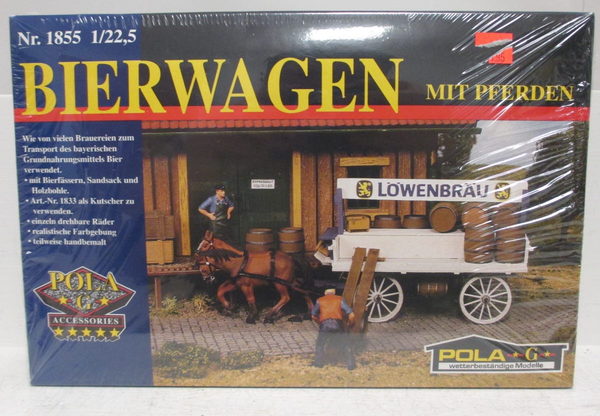 Pola 1855 G Scale Beer Wagon Horse DrawnWagon Kit – Trainz