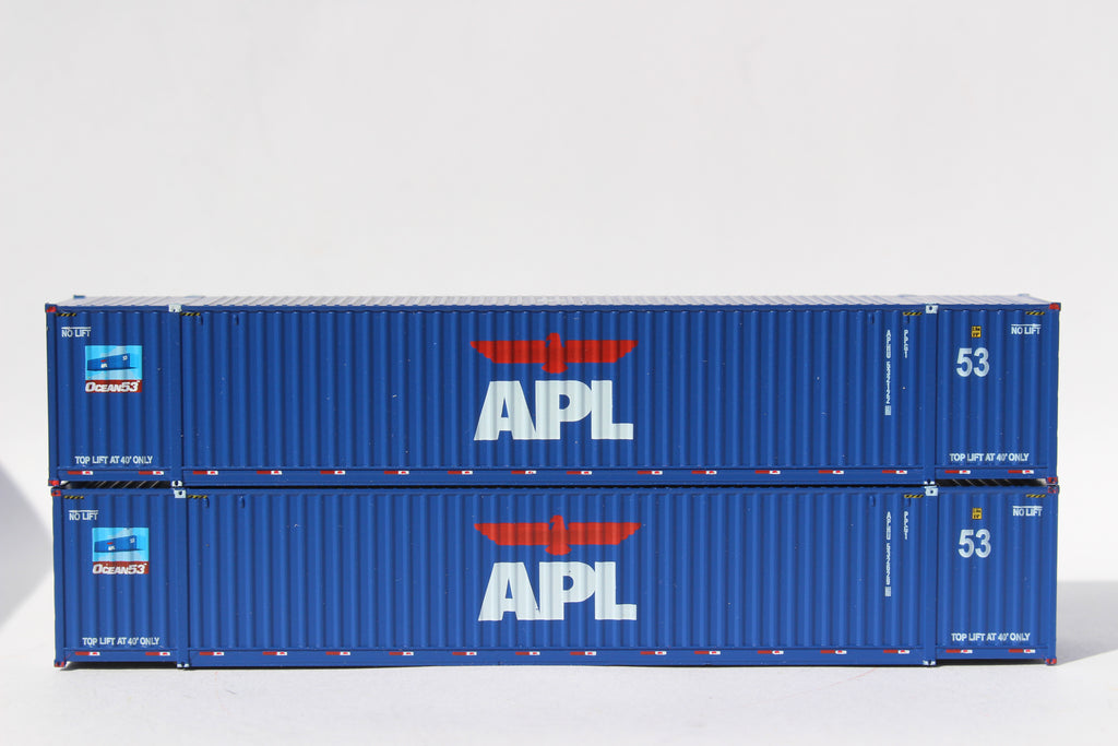 JTC Model Trains 535081 N APL Large Logo No Lift Ocean 53' Containers ...