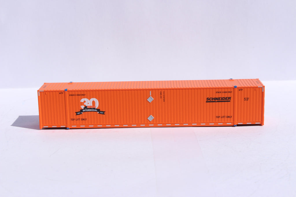 JTC Model Trains 537153 N Schneider 53' High Cube Container (Set of 6 ...