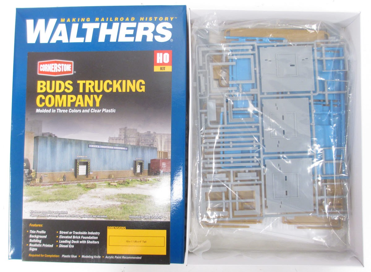 Walthers 933-3192 HO CornerStone Bud's Trucking Company Background Bui ...