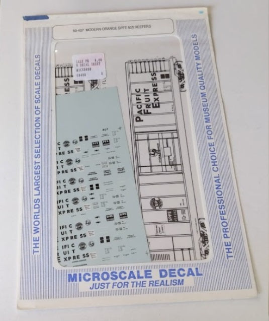 Microscale 60-407 Modern Orange SPFE 50' Reefers Waterslide Decal Shee ...