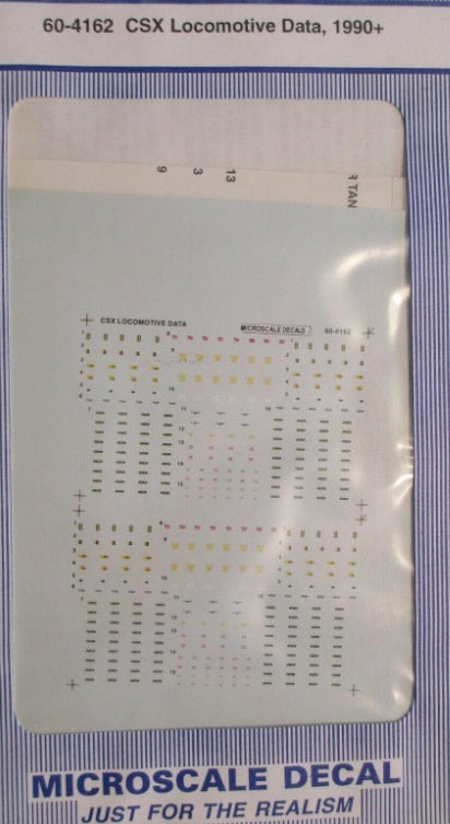 Microscale 60-4162 N 1990+ CSX Diesel Data Waterslide Decal Sheet – Trainz