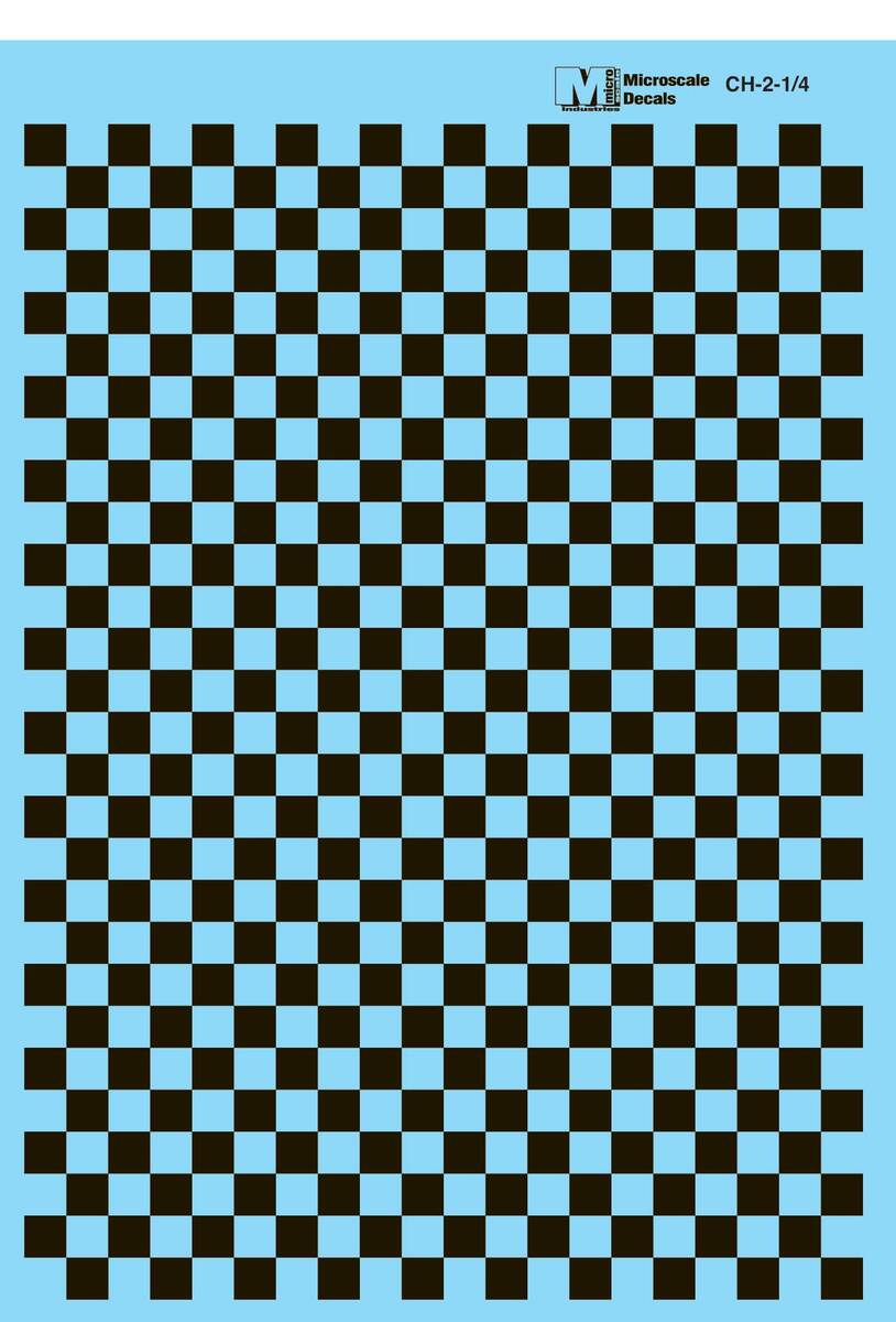 Microscale CH-2-1-4 Black 1/4" Checkers Decal Sheet – Trainz
