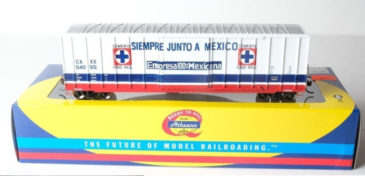 Athearn 96638 HO Cemento Cruz Azul 50' FMC 5347 Box Car # 54055 RTR ...